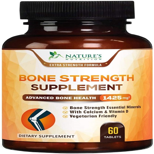 Bone Strength Supplements Calcium Formula - Vitamin K + D3, Magnesium ...